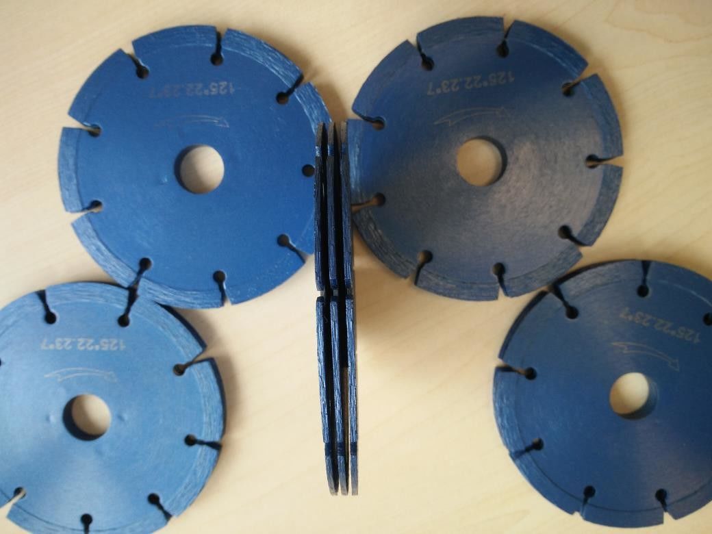 125mm Hot Pressed Tuck Point Diamond Blades Three Layers Type Wet Use ...