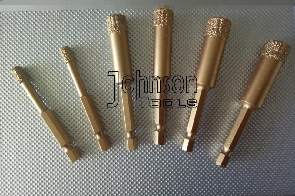 5mm - 35mm Vacuum Brazed Diamond Core Drill Bits Hex Quick Release Shank